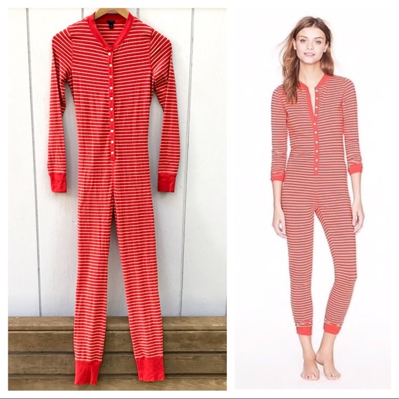 J. Crew | Intimates & Sleepwear | J Crew Candystriped Onesie Union Suit ...